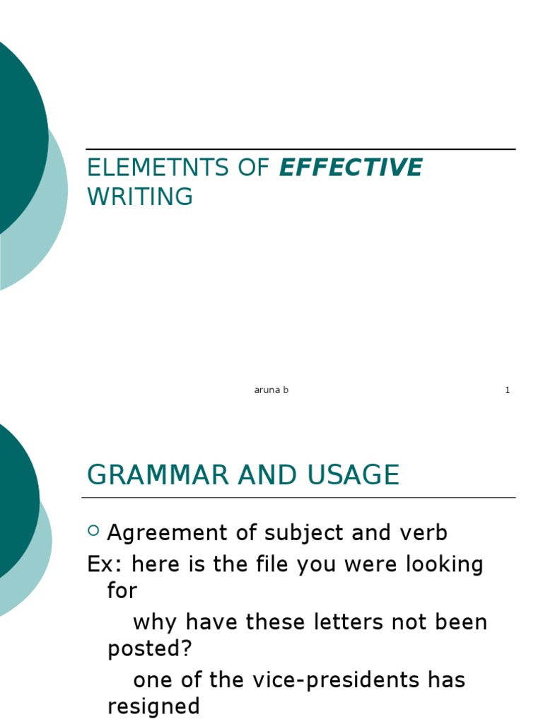Elemetnts of Effective Writing | PDF | Grammatical Number | Noun