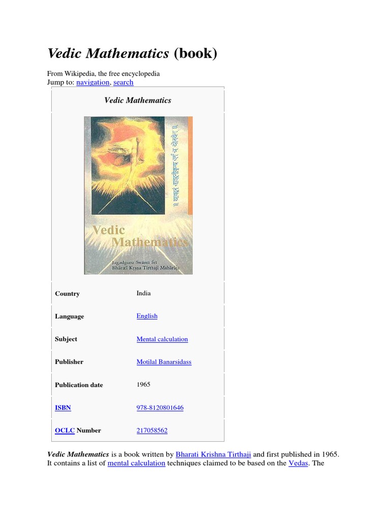 Vedic Maths | PDF | Indian Religions | Teaching Mathematics