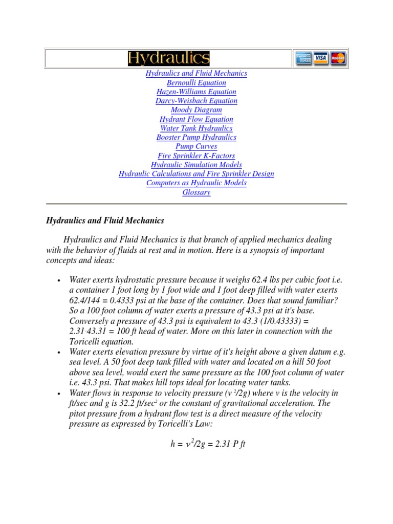 Hydraulic Calculations | PDF | Science & Mathematics