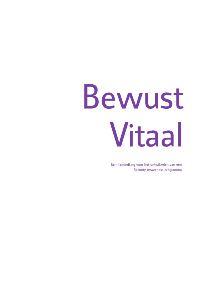 Handreiking - Security Awareness (Concept) | PDF