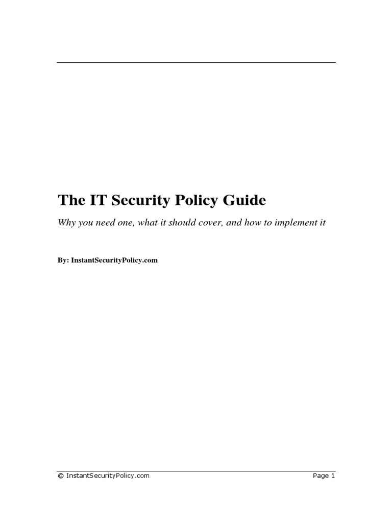 Introduction To Security Policies | PDF | Information Security | Secure ...