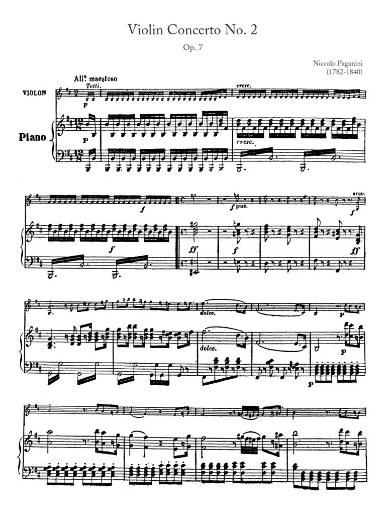 Paganini Violin Concerto No. 2 | PDF