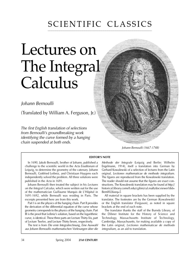 Lectures On The Integral Calculus: Scientificclassics | PDF ...