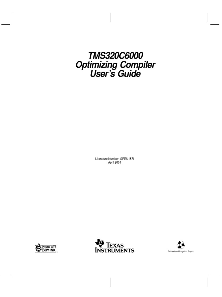 Tms320c6000-Optimizing Compiler Users Guide | Digital Signal Processor | C (Programming Language)