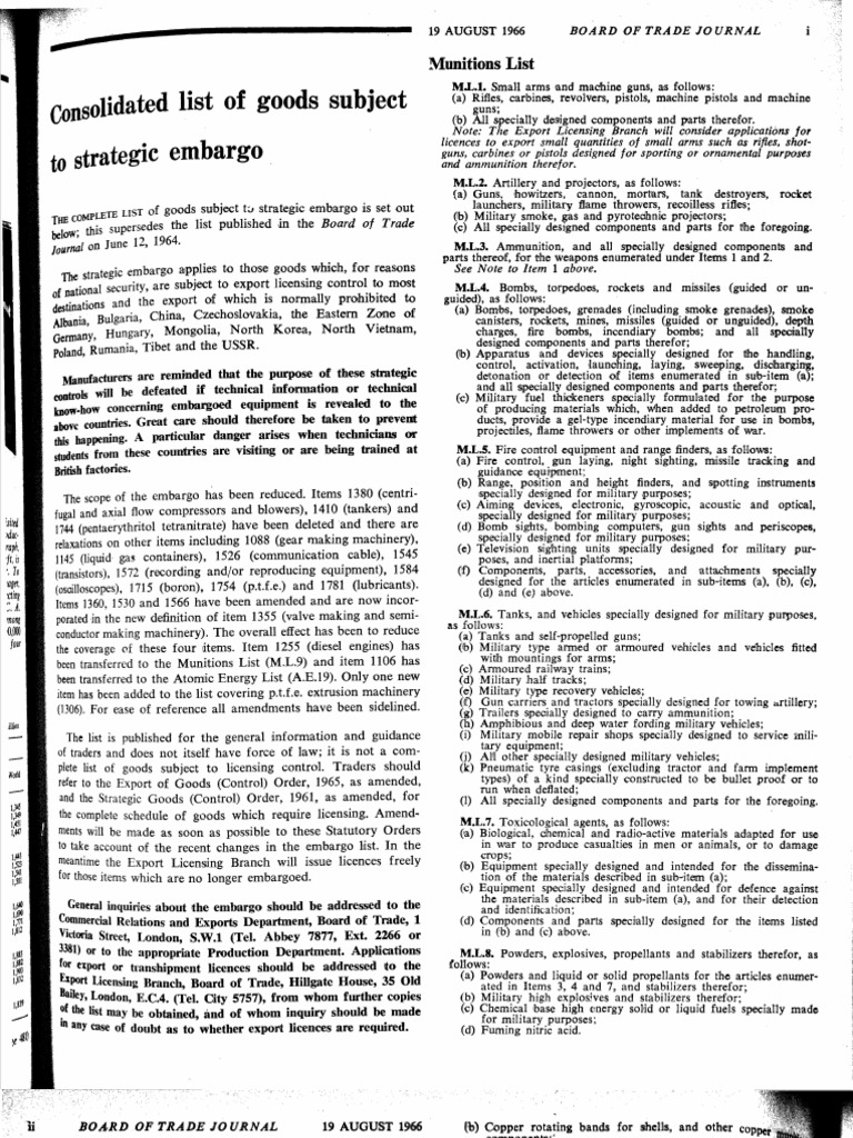 Cocom List and Export Licensing Guidelines | PDF | Enriched Uranium ...