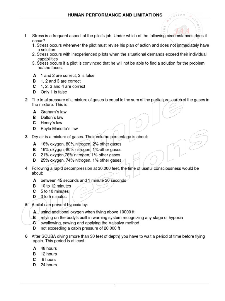 040 - Human Performance and Limitations | Download Free PDF ...