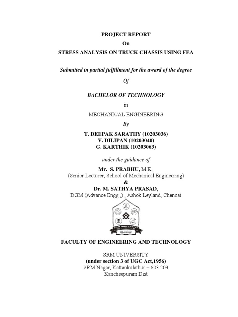 Stress Analysis of Truck Chassis FEA | PDF | Structural Analysis ...