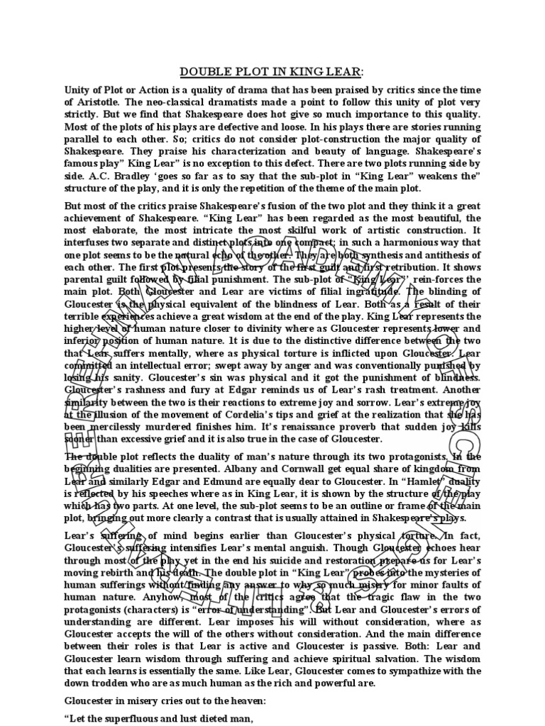 Double Plot in King Lear | PDF | King Lear | William Shakespeare