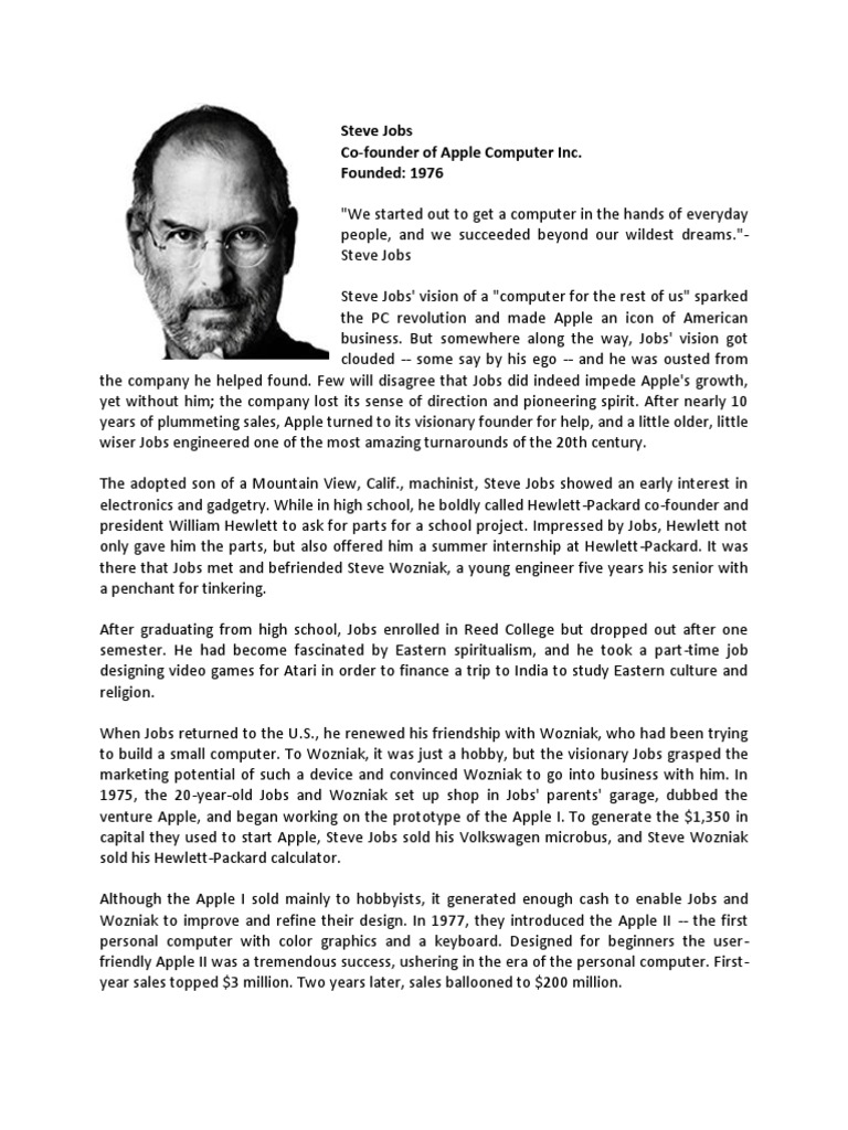 Steve Jobs | PDF | Apple Inc. | Macintosh