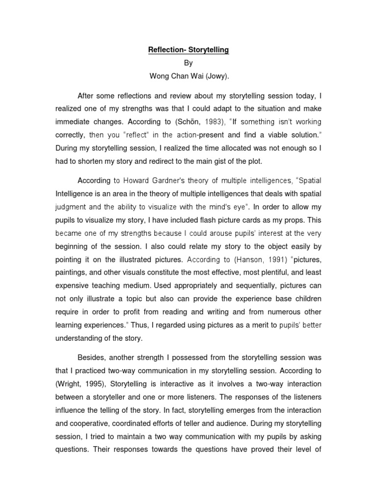 Reflection Story | PDF | Storytelling | Nonverbal Communication