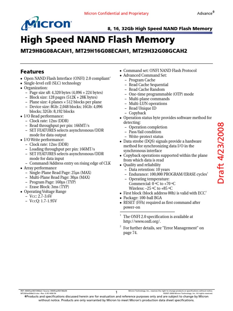High Speed Nand Flash Model | PDF