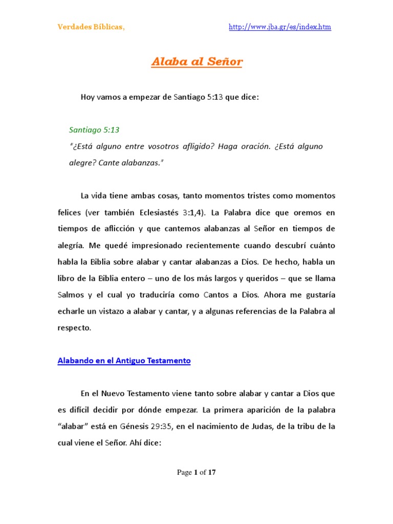 Alaba Al Señor | PDF | Salmos | Biblia
