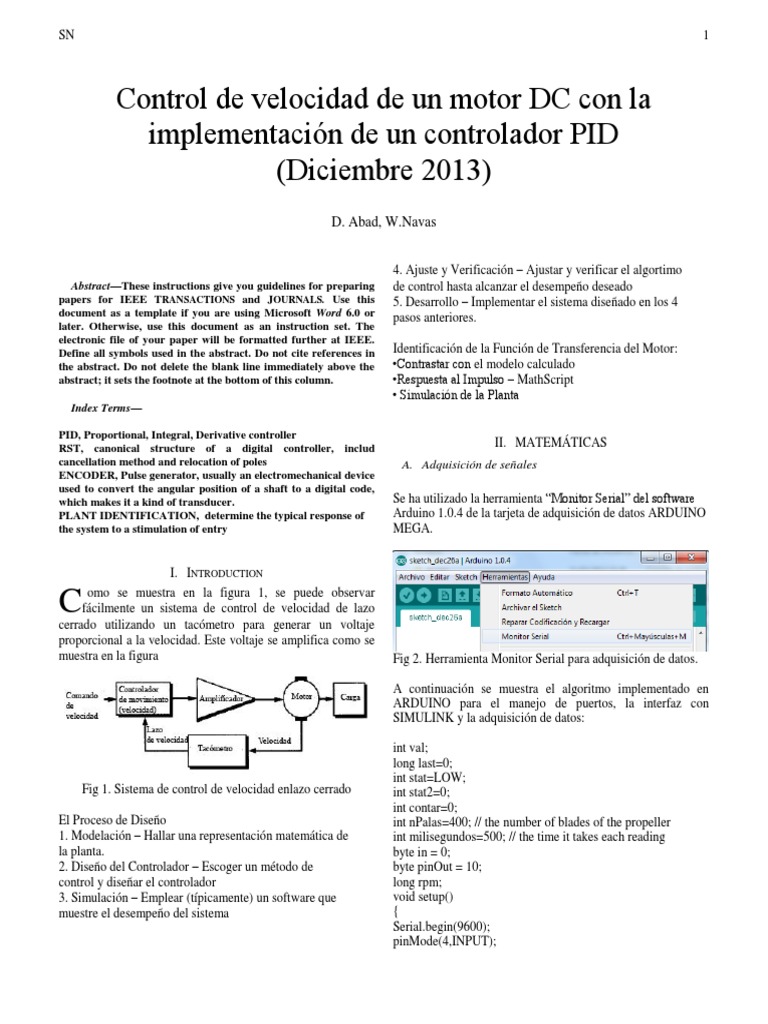 Control de Un Motor DC | PDF | Ingenieria Eléctrica | Electromagnetismo