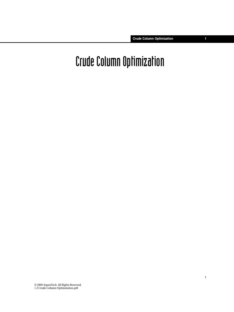 Crude Column Optimization Aspen Hysys | PDF | Mathematical Optimization ...
