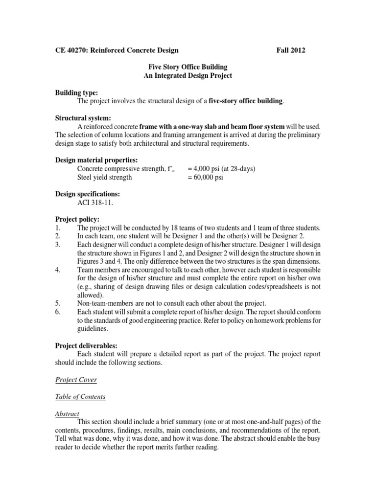 Project Assignment | PDF | Reinforced Concrete | Beam (Structure)