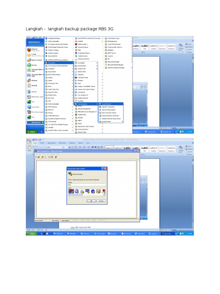 Prosedur Backup Package RBS 3G DUW | PDF