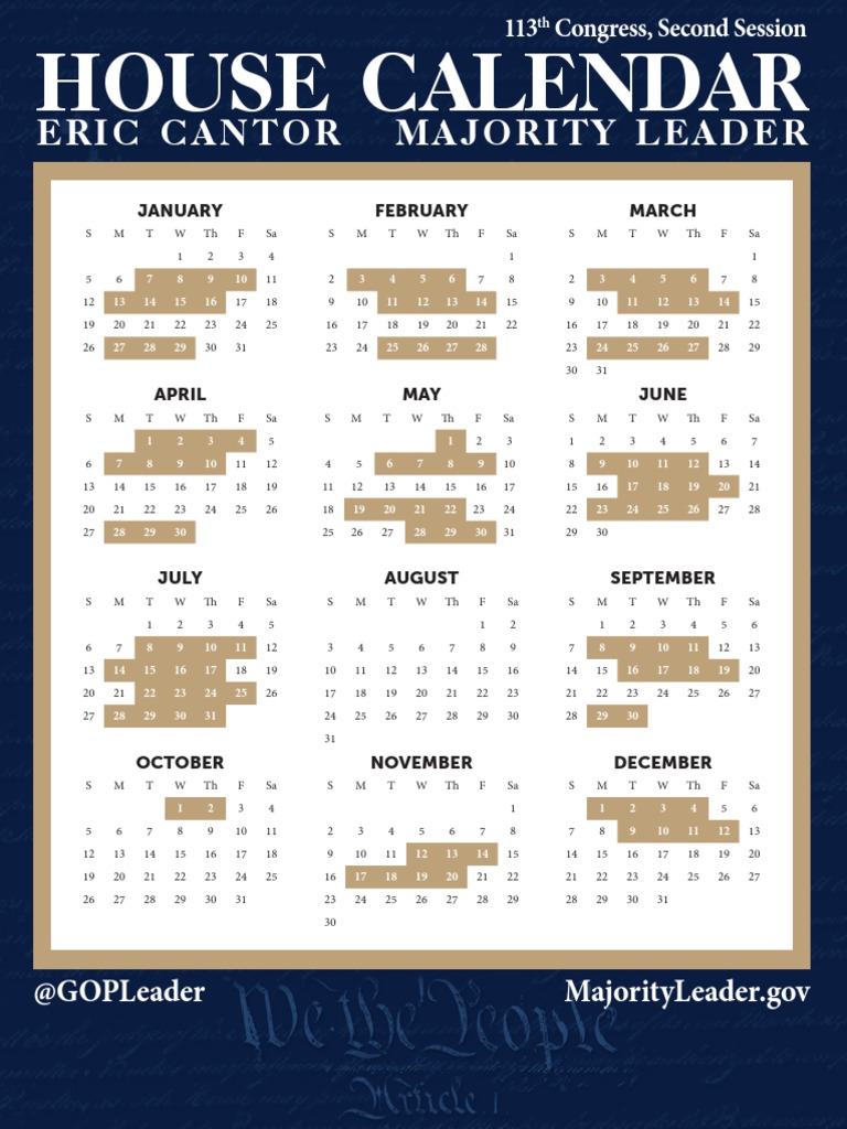 House Majority Leader Calendar 2014 | PDF | Travel | Home & Garden