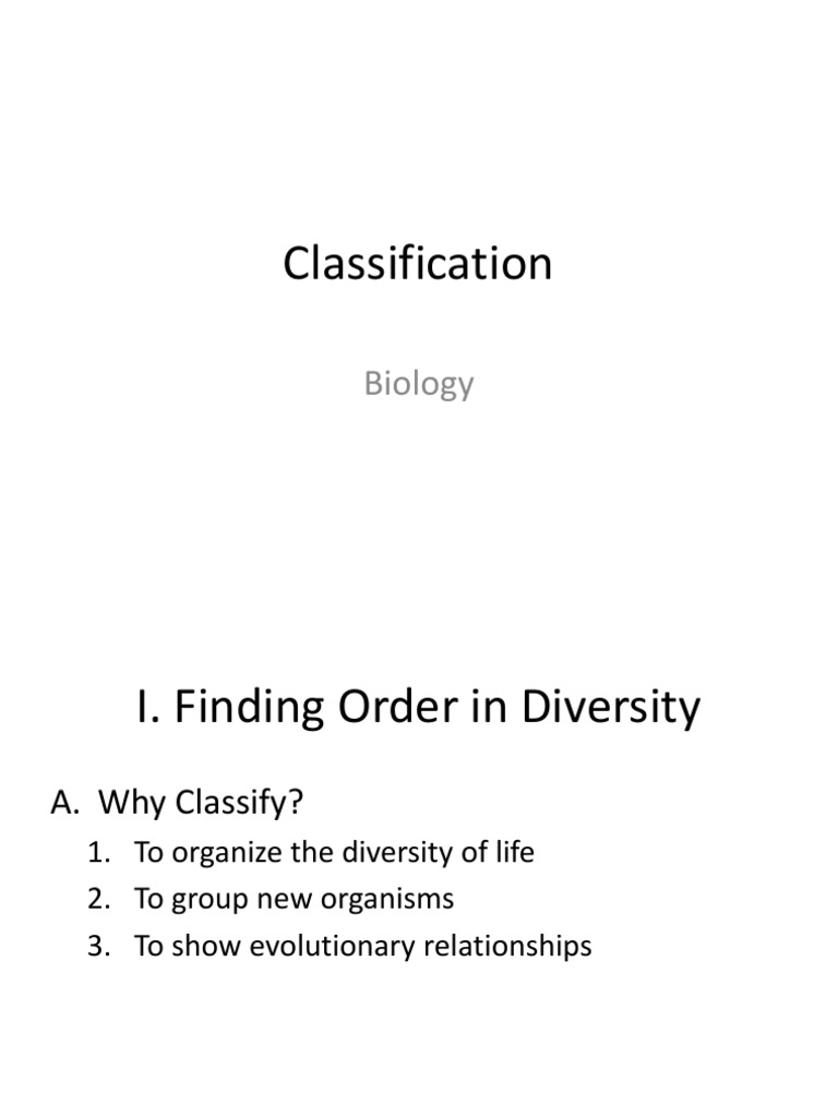 Classification | PDF | Taxonomy (Biology) | Species