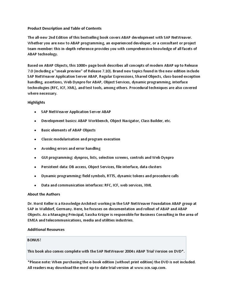 Abap Objects Abap Programming In Sap Netweaver Pdf Object Computer Science Class 2499