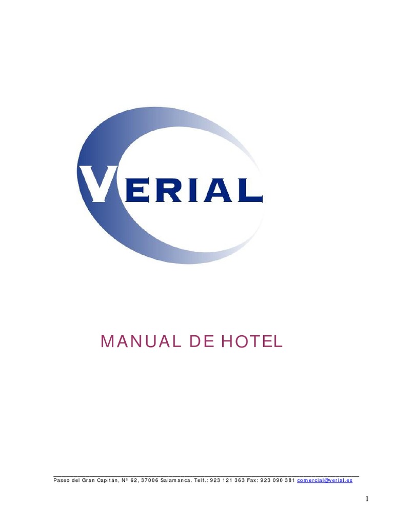 Manual Hotel | PDF | Hotel | Industria de la hospitalidad