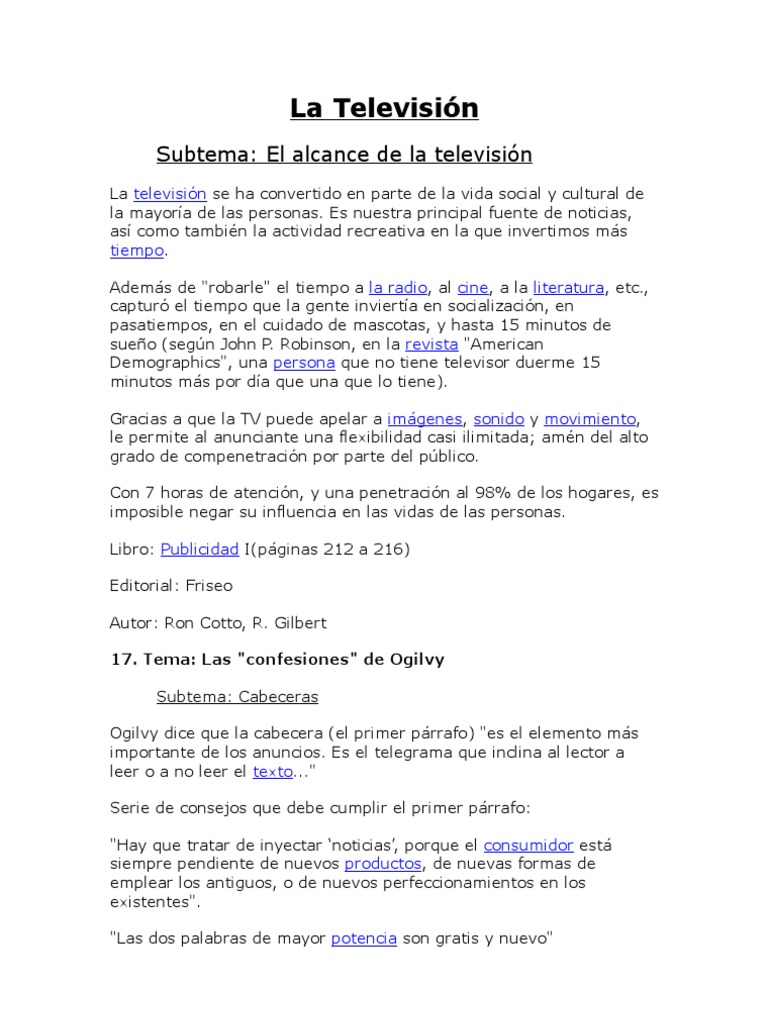 La Televisión | PDF | Publicidad | Publicación