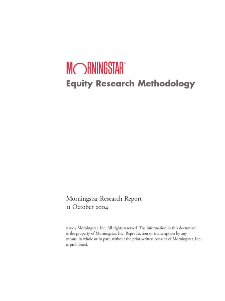 Equity Research Methodology: Morningstar Research Report October | PDF ...