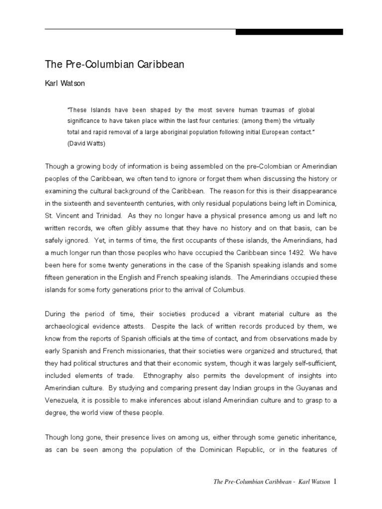 Uwi - Foun1101 - Caribbean Civilization - Topic 1 | PDF | Caribbean ...