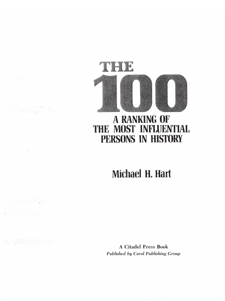 The 100 - Ranking of Most Influential People in History - Michael Hart ...
