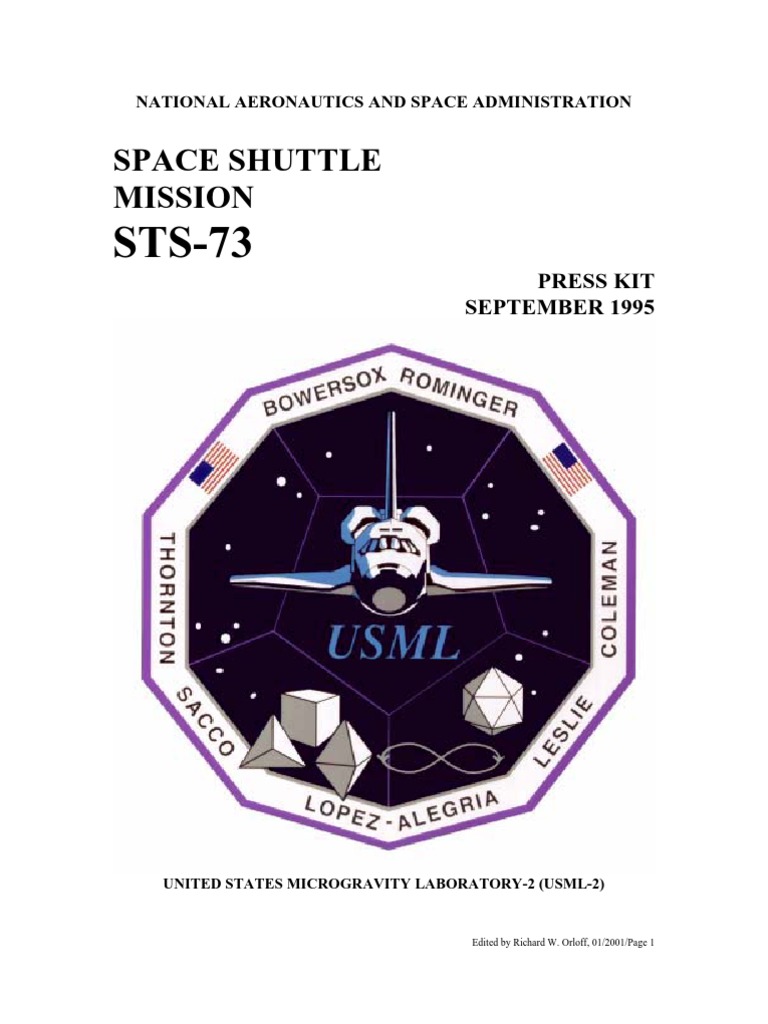NASA Space Shuttle STS-73 Press Kit | PDF