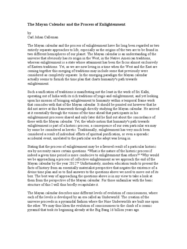 Mayan Process of Enlightenment | PDF | Consciousness | Age Of Enlightenment