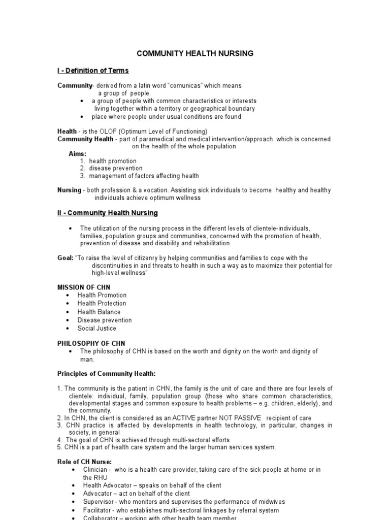 Community Health Nursing Reviewer | Pneumonia | Fever