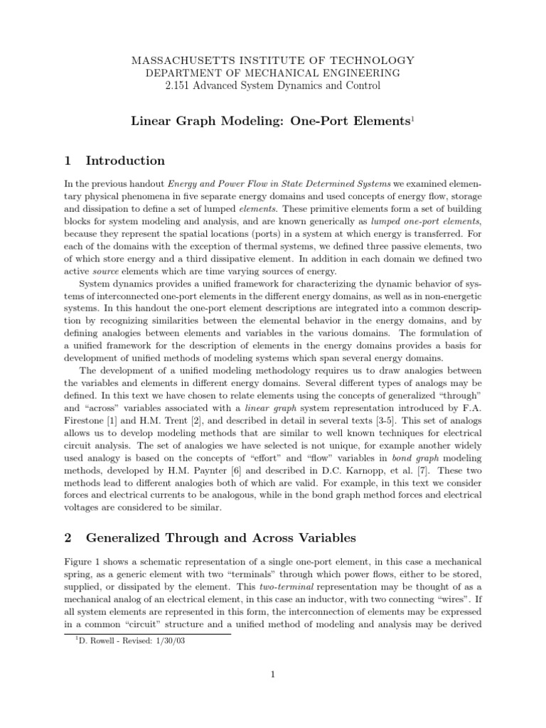 One-Port Elements | PDF | Inductor | Force