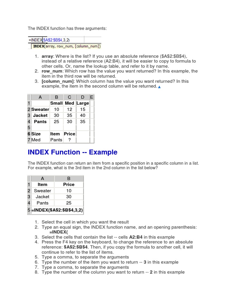 Fungsi Index Excel | PDF | Array Data Structure | C (Programming Language)