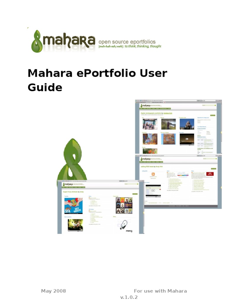 Mahara ePortfolio User Guide Latest | Tag (Metadata) | Résumé