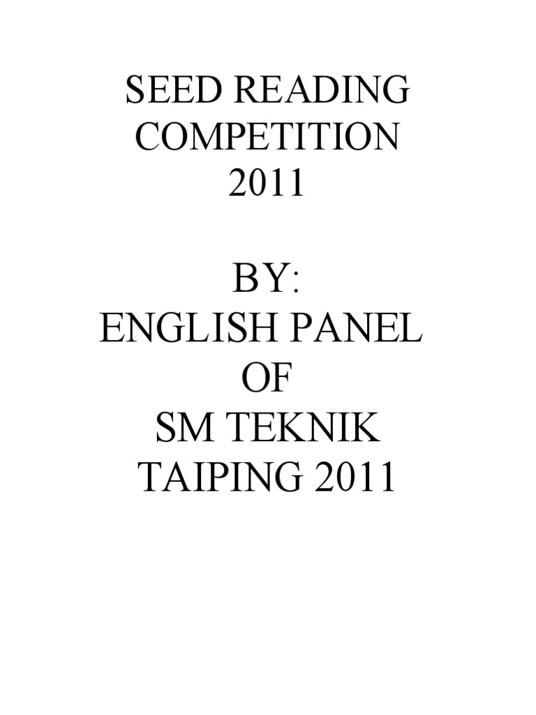 English Reading Contest for Students | PDF | Reading (Process ...