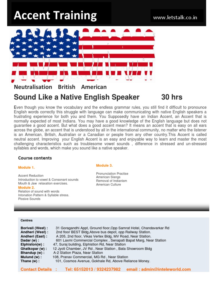 British Accent Training Course | PDF | Stress (Linguistics) | English ...