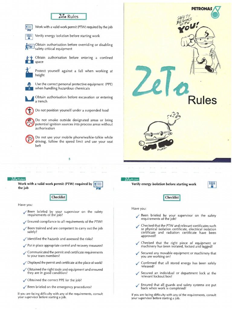 Petronas ZeTo Rules | Personal Protective Equipment | Vehicles