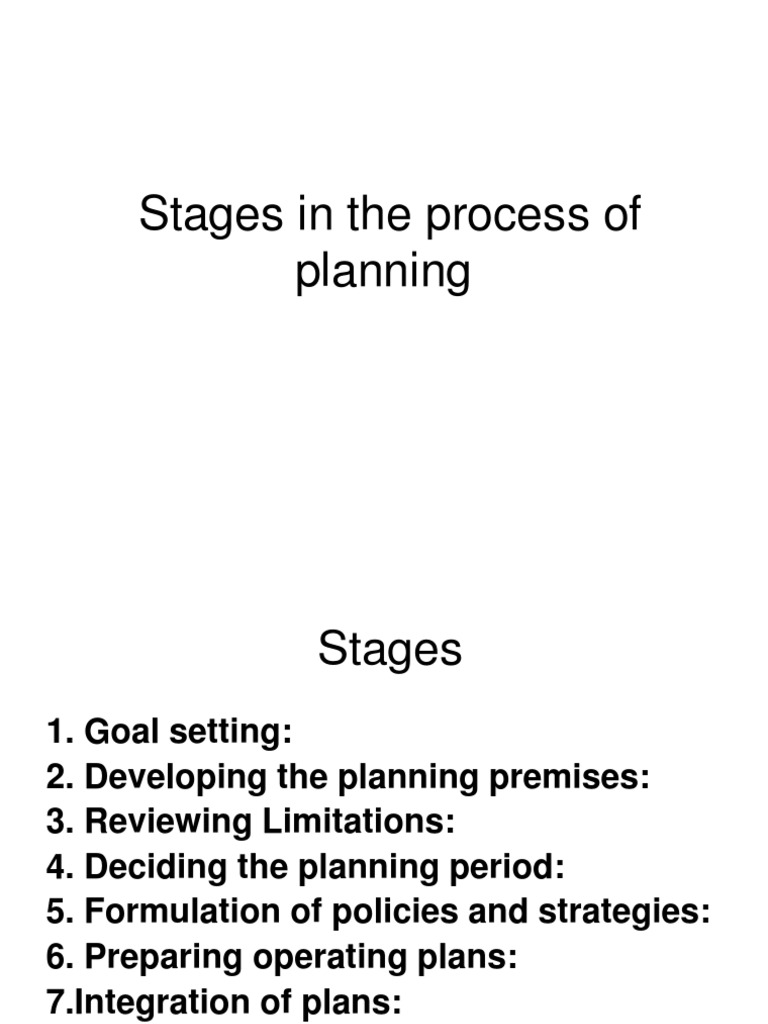 Stages in The Process of Planning | PDF | Goal Setting | Goal