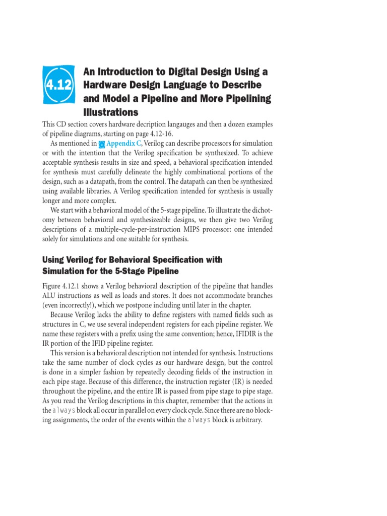 An Introduction To Digital Design Using A | PDF | Instruction Set ...