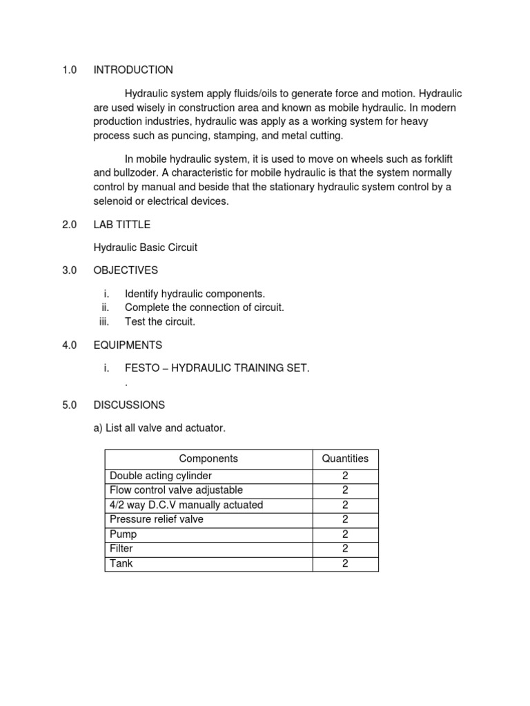 Basic Hydraulic | PDF | Valve | Hydraulics