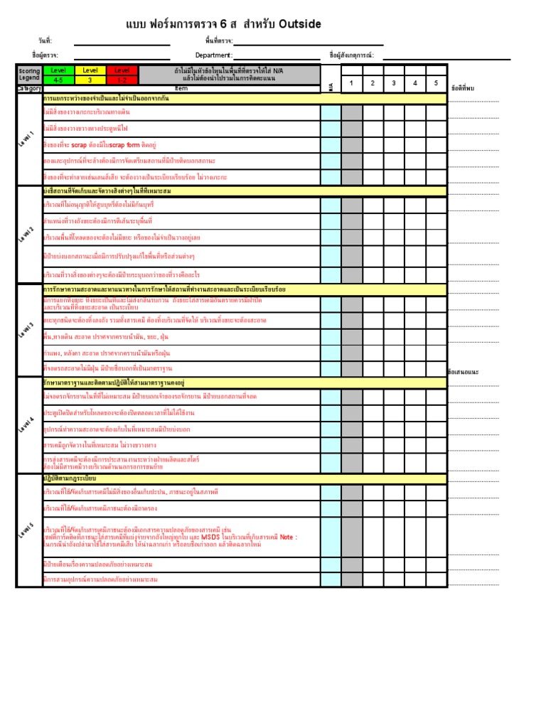 6s Audit Sheet Outside | PDF