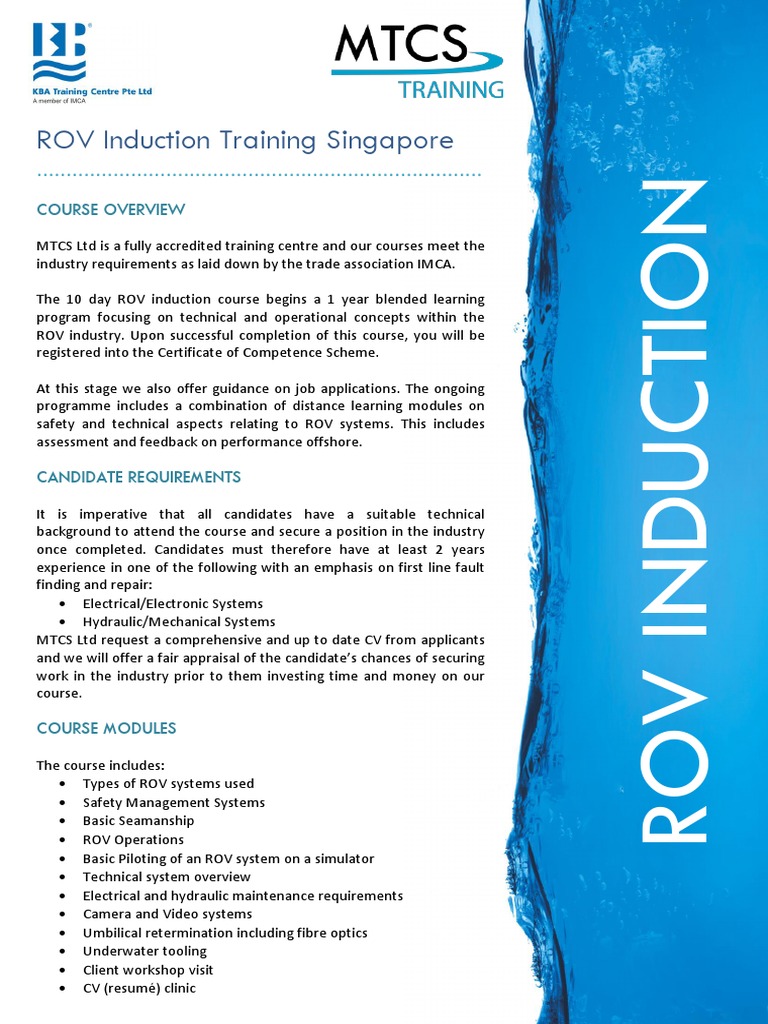 ROV Pilot Tech Induction Flyer - MTCS | PDF | Test (Assessment ...