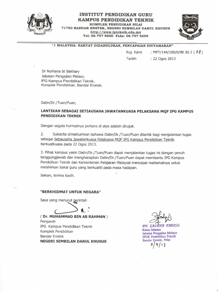 Contoh Surat Rasmi | PDF