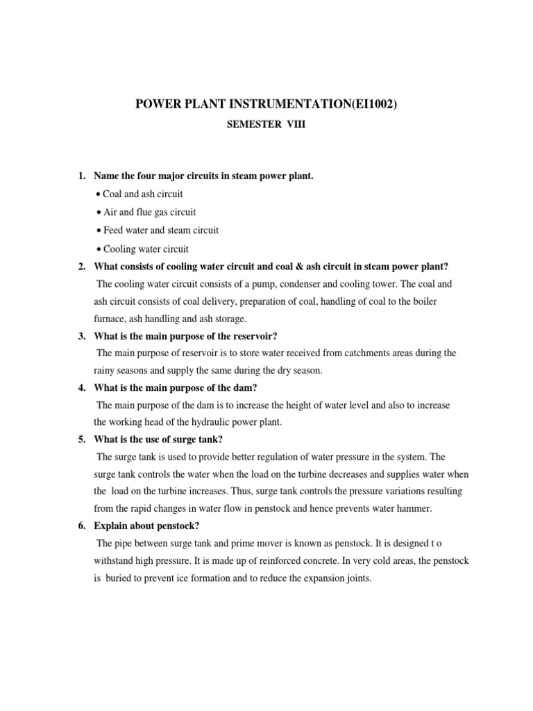 Power Plant Instrumentations | PDF