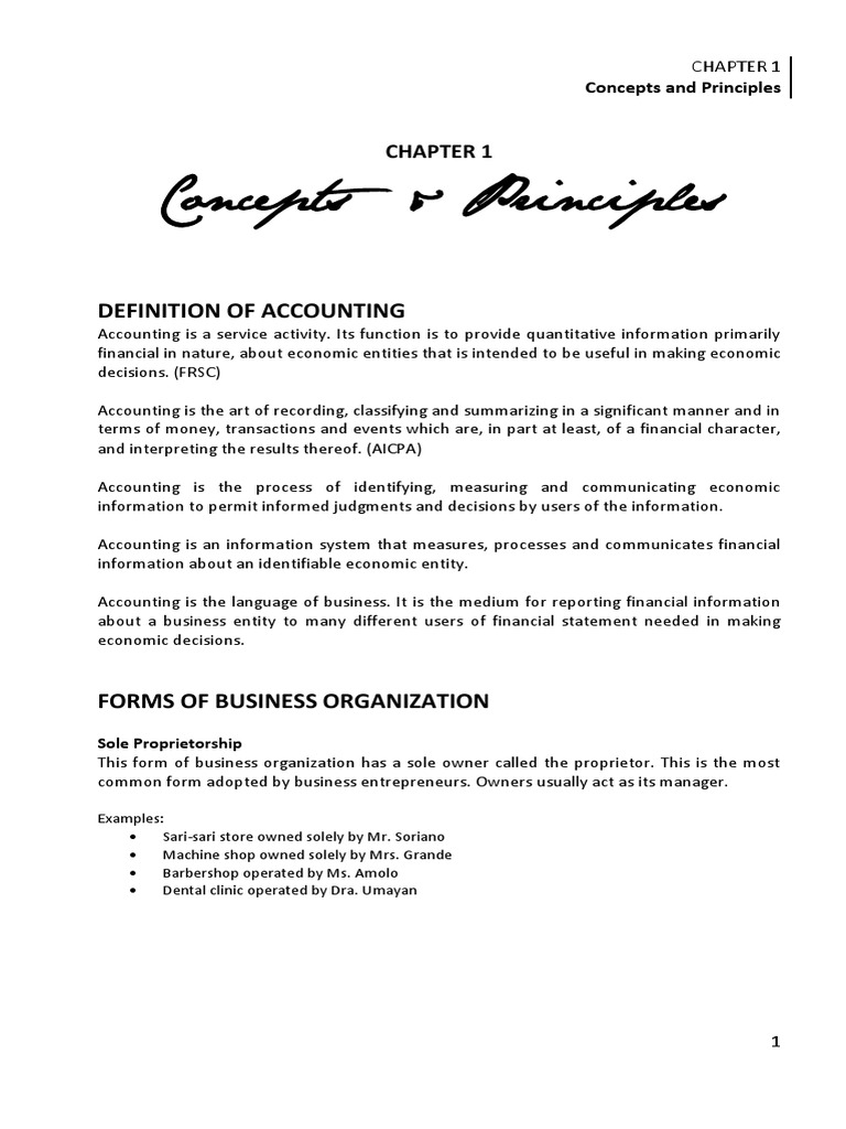 Basic Accounting for BSBA: Chapter 1 | Financial Statement | Historical ...