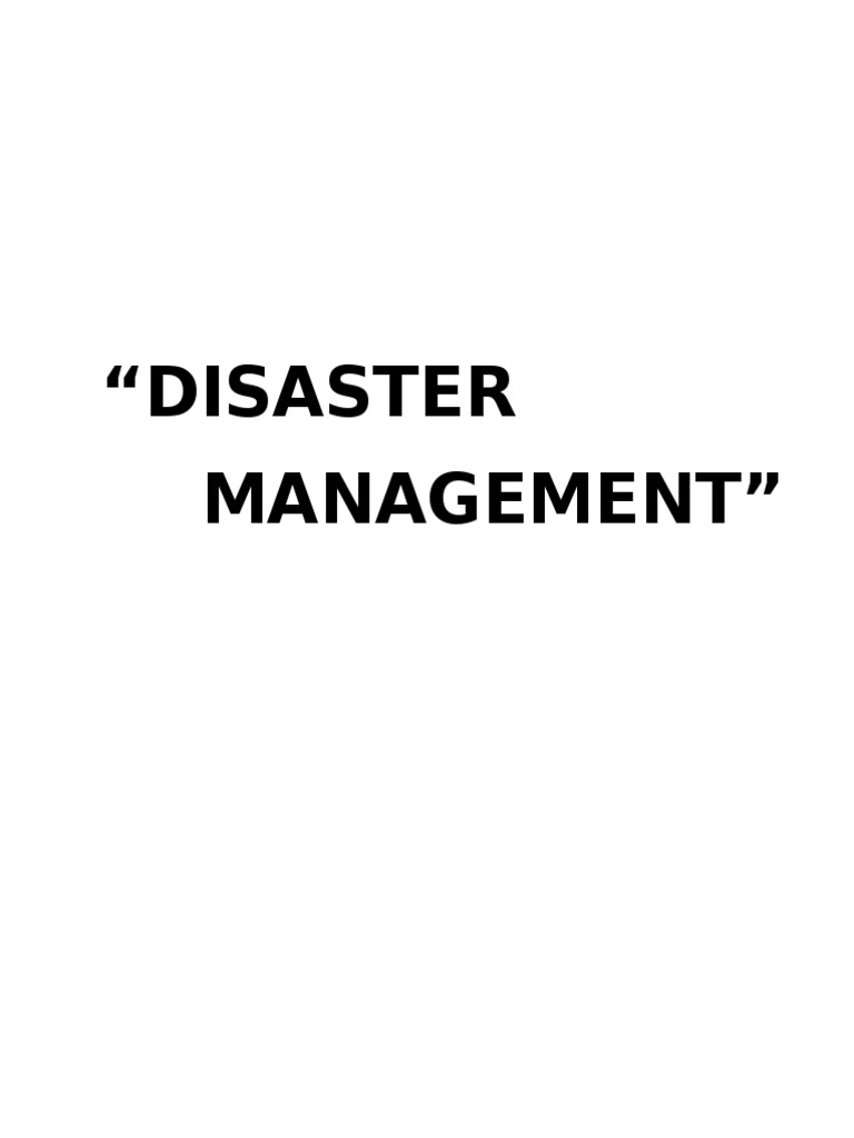 Disaster Management Notes | PDF | Emergency Management | Tropical Cyclones