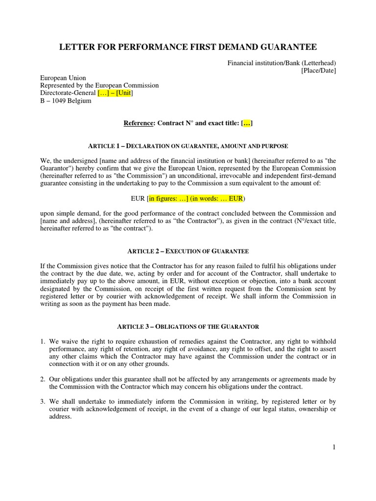 Performance Guarantee | PDF | Guarantee | Civil Law (Legal System)