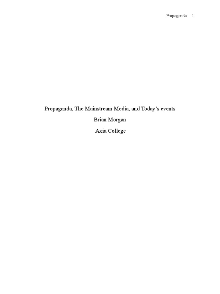 Propaganda Essay in APA With References | PDF | Propaganda | News