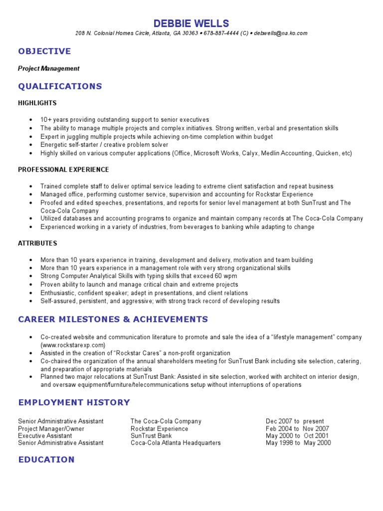 Debbie Wells Resume | PDF | Computing | Business