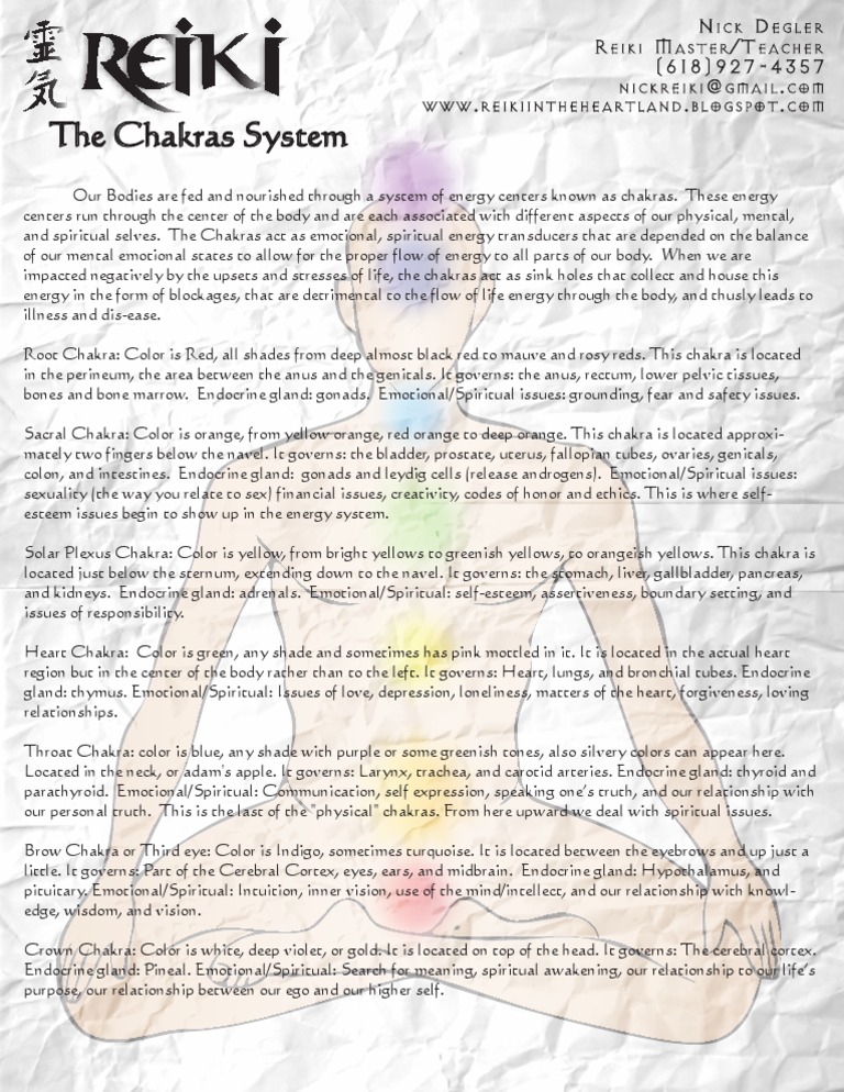 The Chakras | PDF | Endocrine System | Chakra